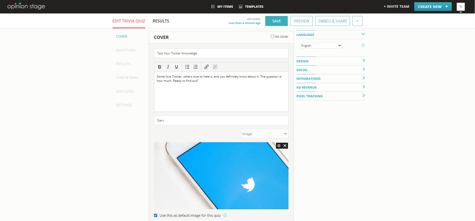 Make a Free Twitter Quiz in Minutes | Opinion Stage